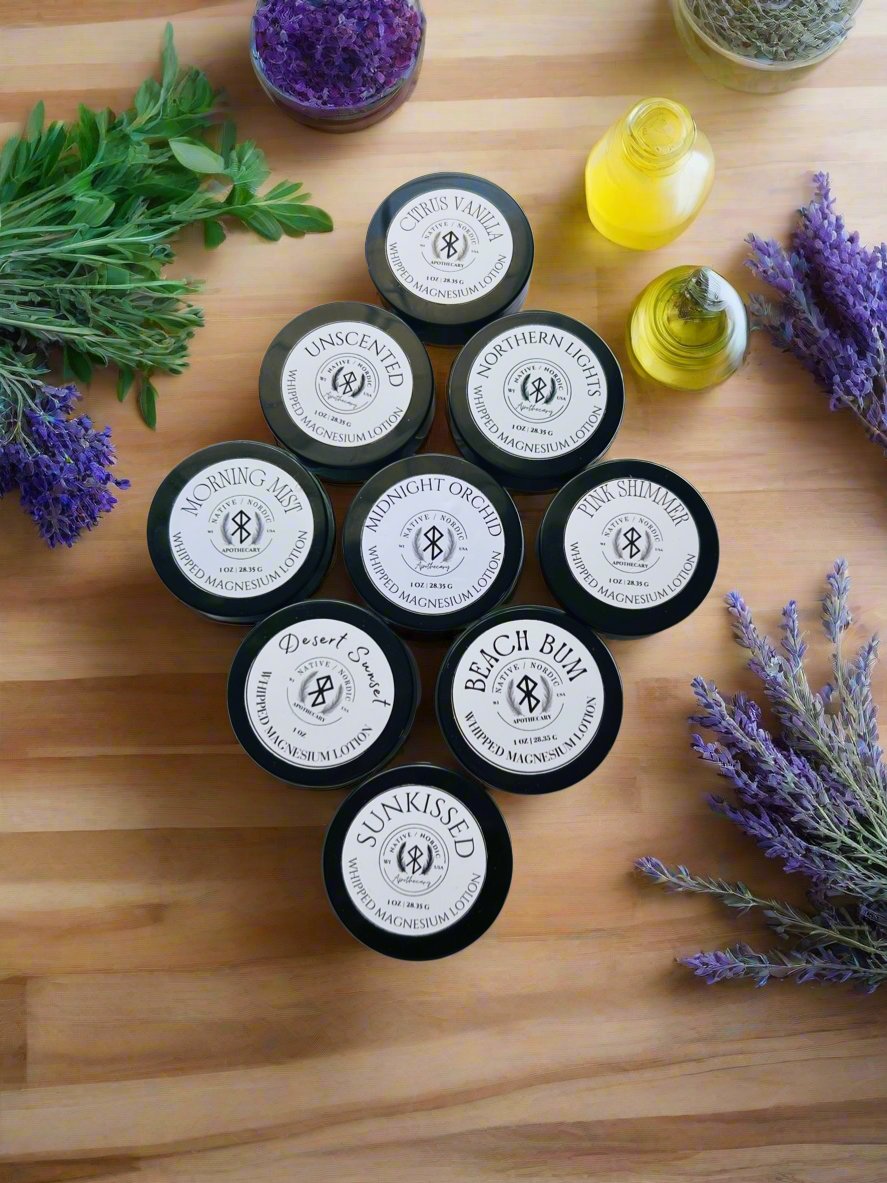 MAGNESIUM LOTION 1OZ JARS – Native Nordic Apothecary